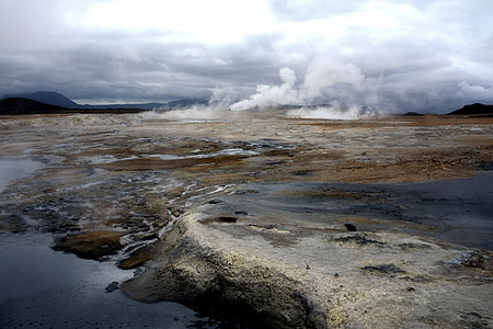 Royalty-Free photo: Brown volcano under cloudy sky during daytime | PickPik