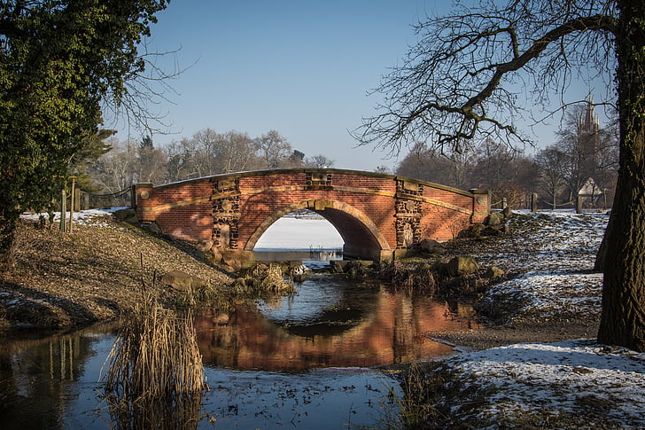 Royalty-Free photo: Brown bridge over river during daytime | PickPik